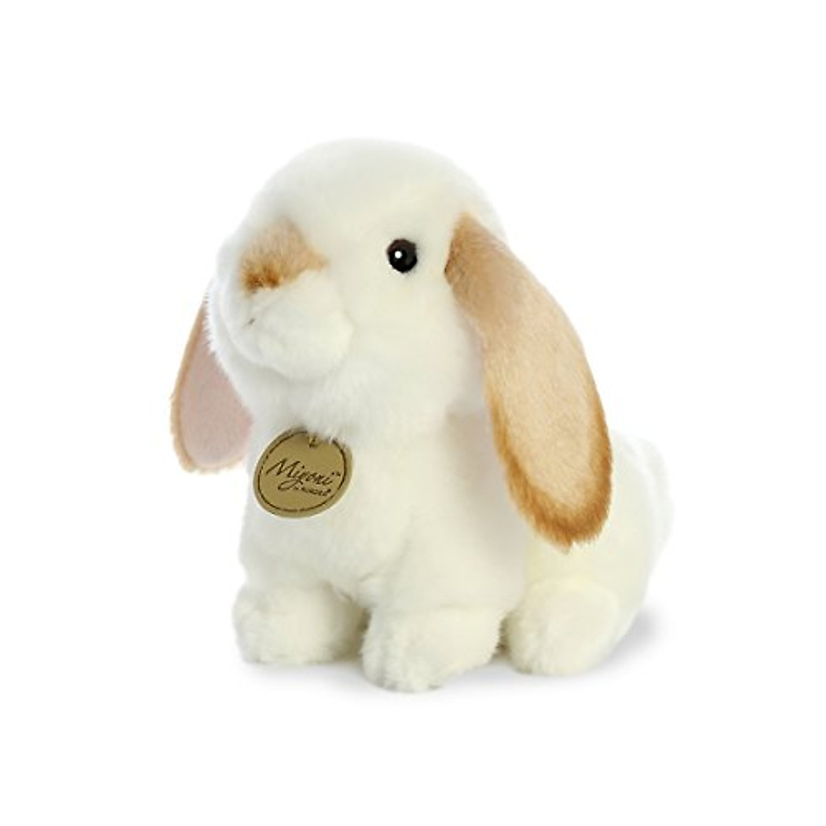 Aurora - Miyoni - 8" Lop Eared Rabbit with Tan Ears, White and Tan
