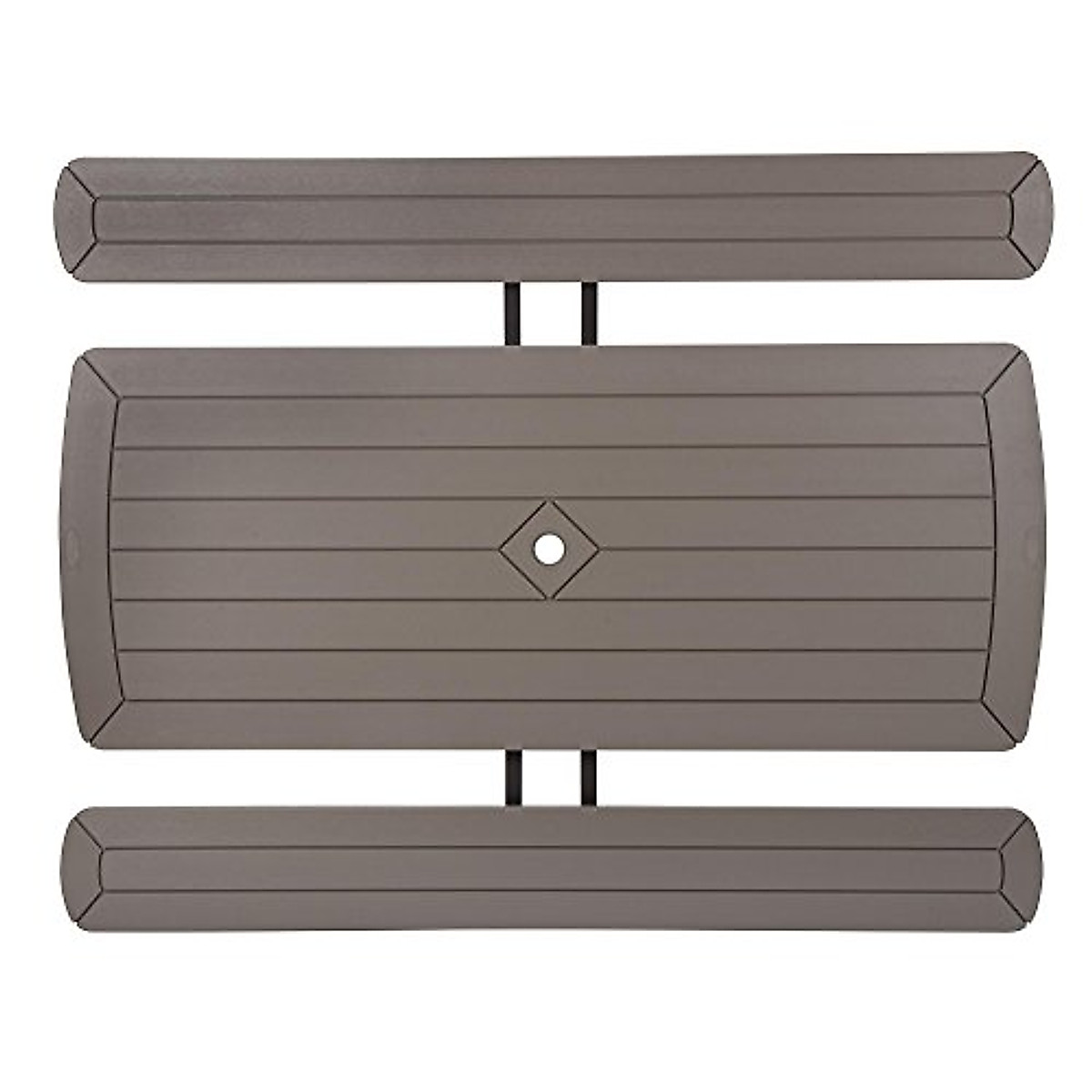 COSCO Outdoor Living 6 ft. Folding Picnic Table, Taupe Wood Grain with Brown Legs