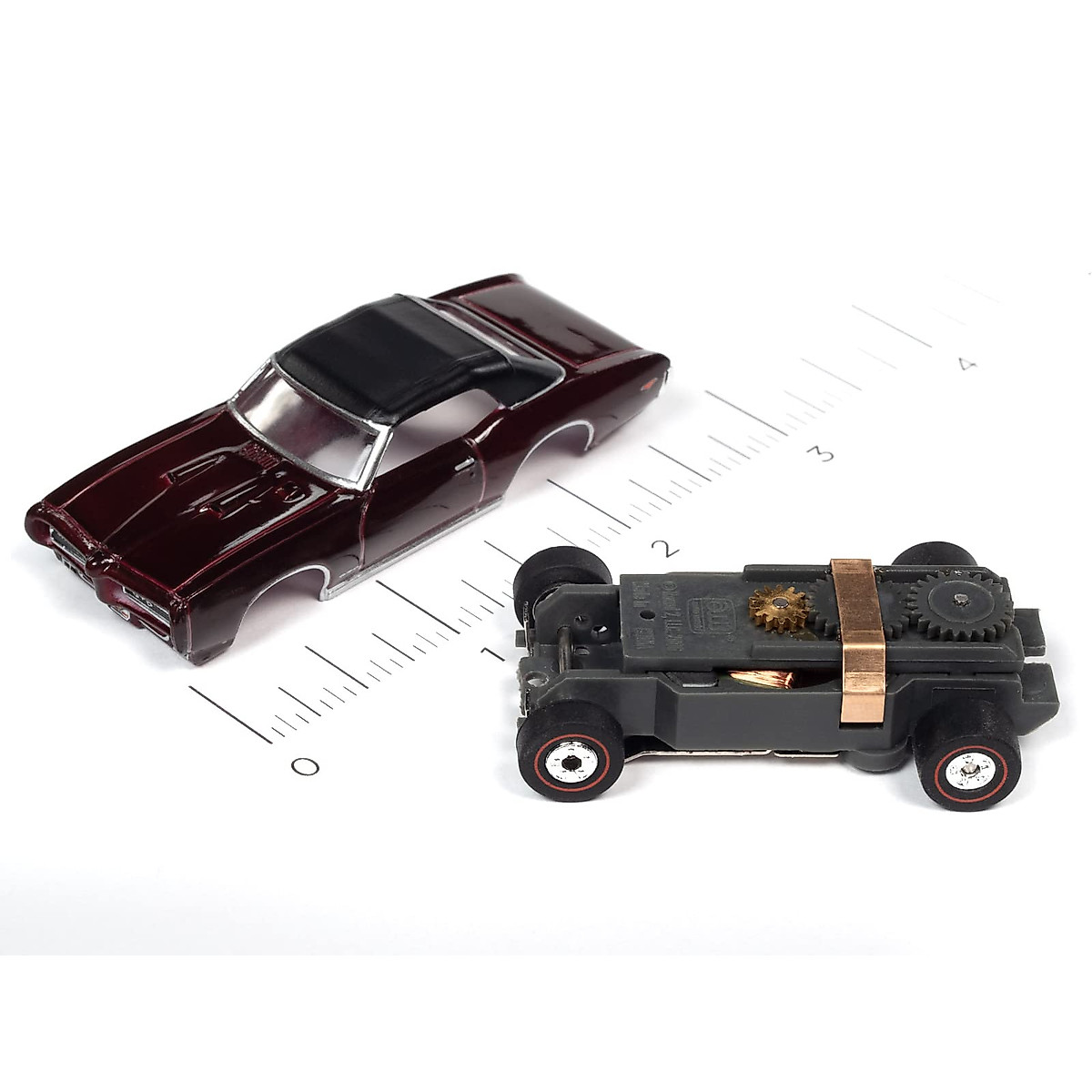 Auto World Thunderjet OK Used Cars 1969 Pontiac GTO Convertible (Burgundy) HO Scale Slot Car
