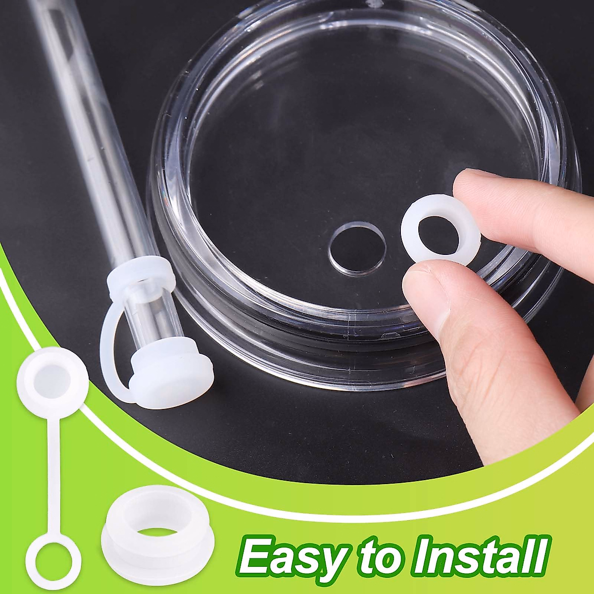 AIERSA 3Pcs Spill Stopper for YETI Cup Straw Lid, and 3Pcs Straw Cover Cap Toppers Suitable for Yeti Cup Accessories for 20, 16, 24, 25, 26, 35,42 oz Tumbler, Silicone, Leak Proof