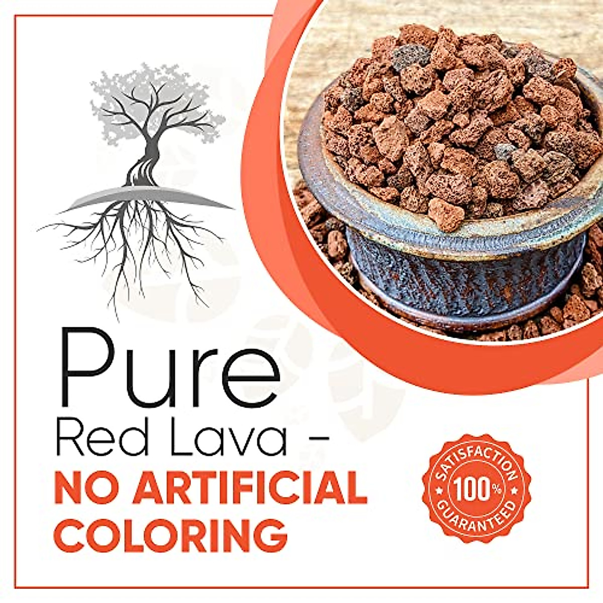 Tinyroots Red Lava Rock for Plants, 2.25 Quarts, Sifted Bonsai and Cactus Soil Additive, Maintains Proper Moisture, Used for Top Dressing, Volcanic Rock, No Dyes or Chemicals