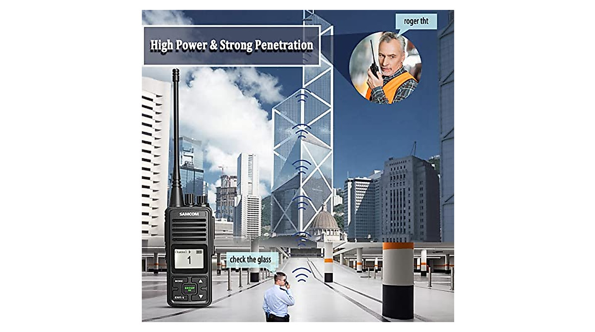 SAMCOM FPCN10A Long Range Walkie Talkies | Heavy Duty 4-Pack