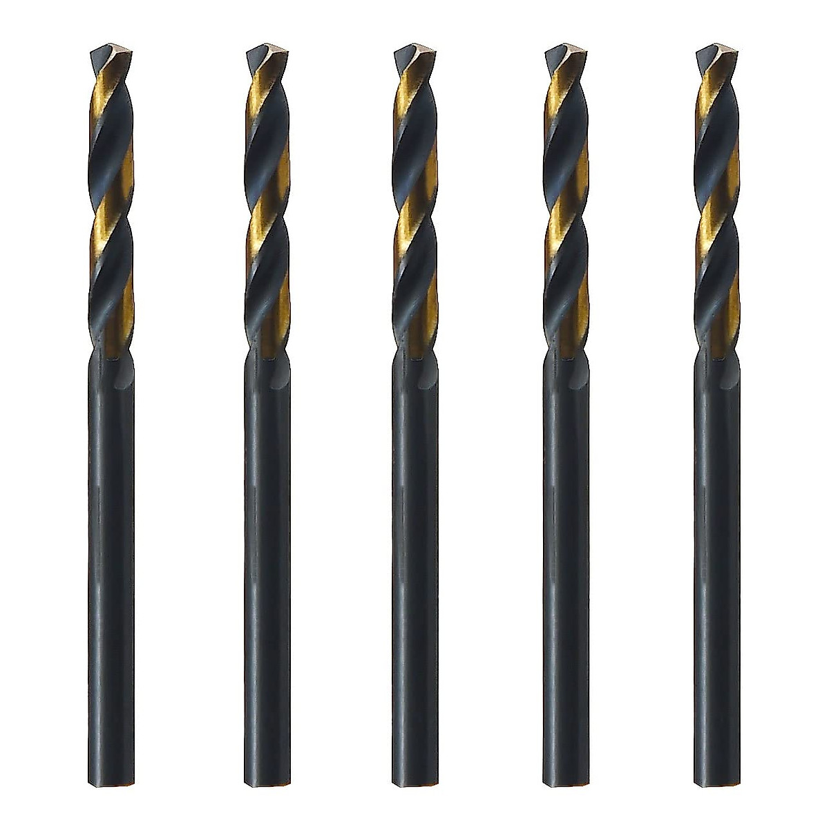 MAXTOOL No.1 5pcs Identical Screw Machine Drills Dia 0.228" HSS M2 Twist Stub Drill Bits Wire Gauge Numbered Fully Ground Short Drills; SMN02H10R01P5