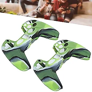 Gamepad Protective Cover Comfortable Anti Extrusion Dust Proof Sweat Proof Game Controller Skin ,for Gamepad(Camouflage green)