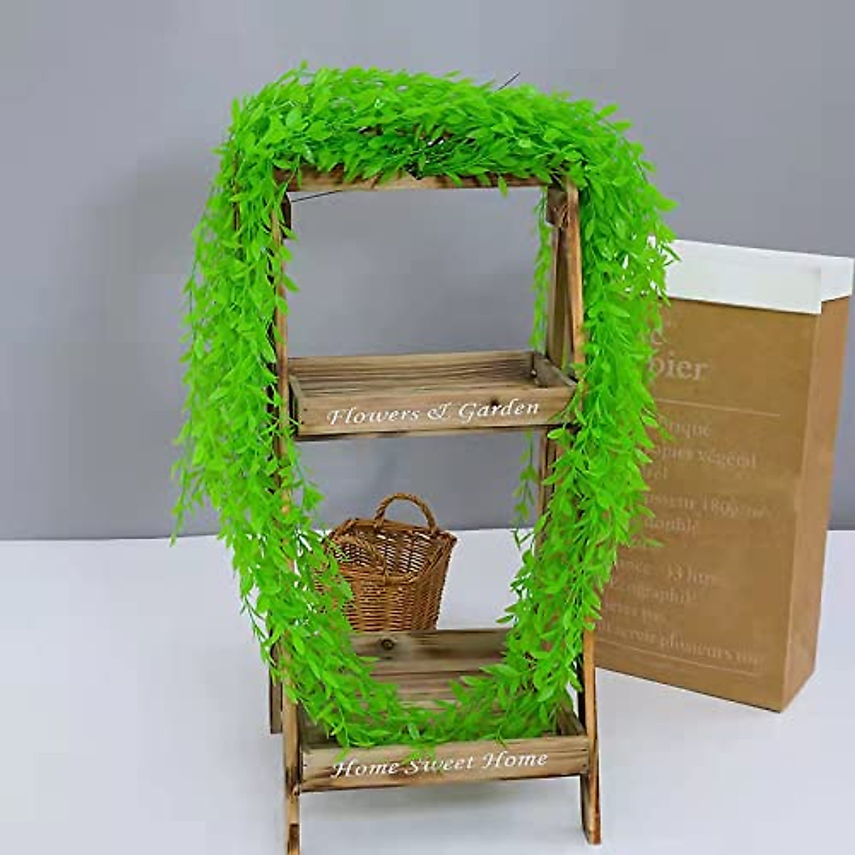 12Pcs Artificial Vines Fake Greenery Garland Hanging Plants With Willow Leaf for Wedding Garden Party Wall Home Indoor Decoration