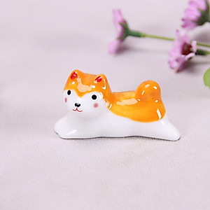Hemoton 4pcs Ceramic Chopstick Rest Chopstick Stand Puppy Chopstick Rest Chopstick Holder Cute Chopsticks Japan Store Pillow Decorative Chopstick Accessory Ceramics Desktop Cutlery Rack