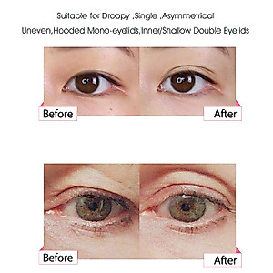 Invisible Lace Self-adhensive Fiber One-Sided Sticky Double Eyelid Tapes Stickers, Medical-use Breathable Fiber Instantly Eyelids Lift, Suitable for Hooded, Droopy, Uneven, Mono-eyelids