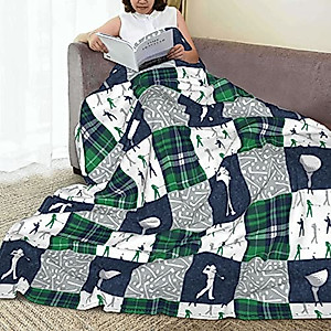Golf Blanket Throw Soft Fleece Ultra Warm Plush Flannel Blanket for Bed Travel Sofa Couch Office Home Lightweight Gifts Women Men 50"x40"