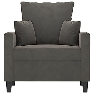 ULUYYUC Sofa Chair,Lounge Sofa Modern Sofa Funky Sofa Living Room Furniture with Armrests Suitable for Living Room Apartment Home Office Dark Gray 23.6" Velvet