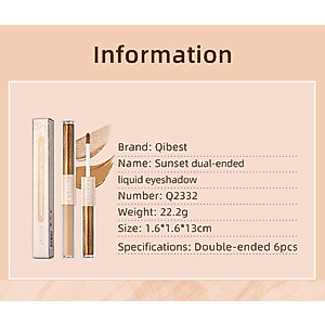 Easilydays Double Head Liquid Glitter Matte eyeshadow for Brown Eyes, Sunset Pearl and Matte Shimmer Shadow, Taupe & Brown, Highly Pigmented Long Lasting Waterproof, Lightweight Travel Size Eye Makeup Gift (#03)