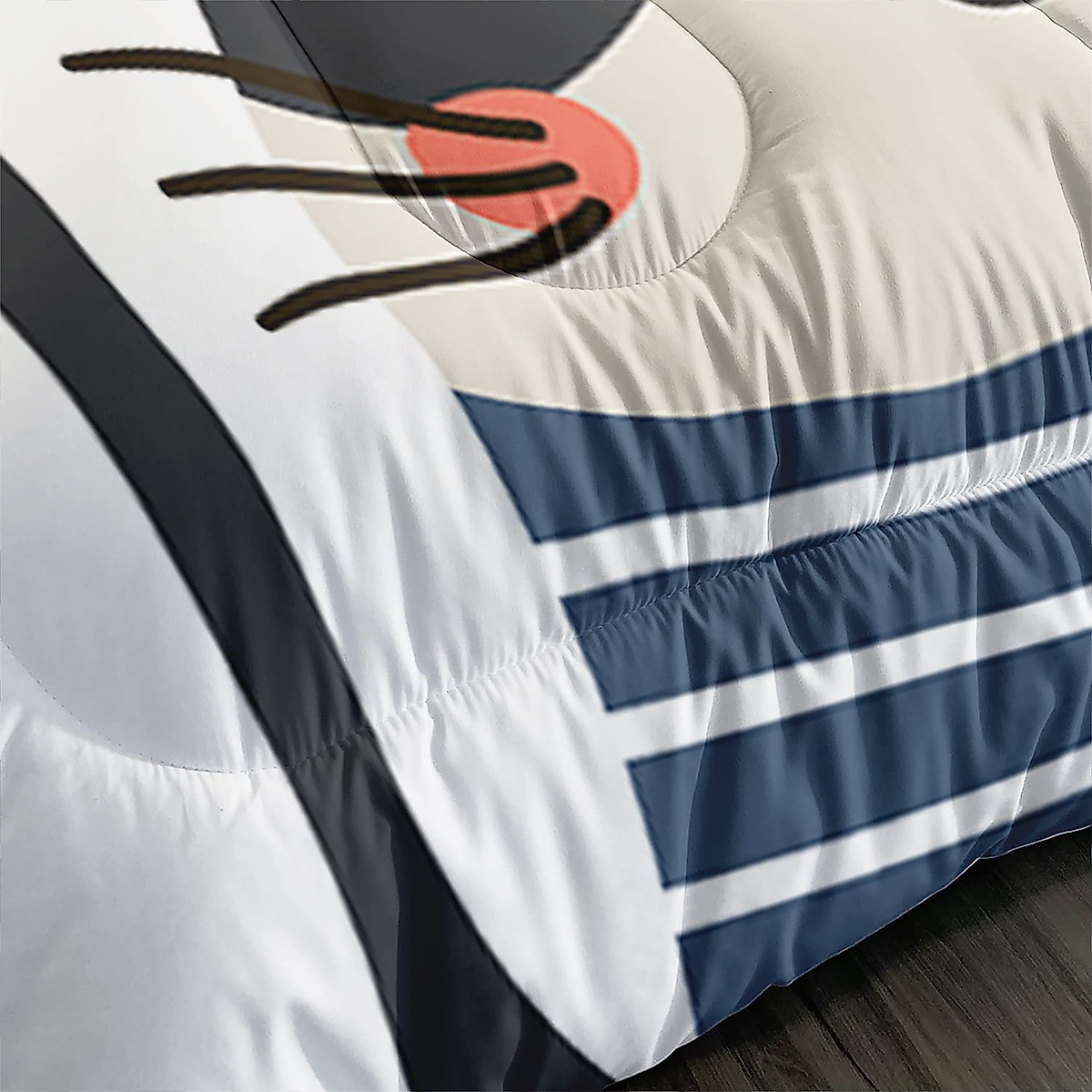 CVHOUSE Cat Bedding,Cartoon Cat Comforter Full,Animals Print Comforter Set for Kids,Kawaii Quilt Set with 1 Comforter and 2 Pillow Cases