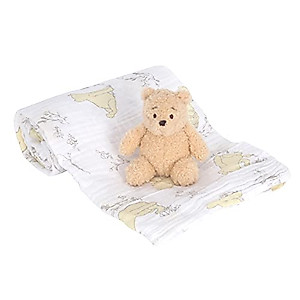 Lambs & Ivy Disney Baby Winnie The Pooh Swaddle Blanket & Plush Toy Gift Set