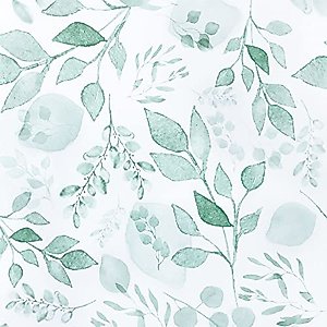 Melwod Green Breezy Leaves Peel and Stick Wallpaper 17.7” x 78.7” Neutral Watercolor Floral Leaf Contact Paper Self-Adhesive Vinyl for Drawer Cabinets Furniture Accent Walls