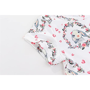 Mud Kingdom Toddler Girls Dress Easter Day Cute Bunny Summer White 4T