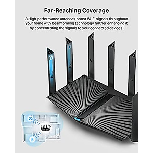 TP-Link AX6000 Wi-Fi 6 Router (Archer AX80) – Dual Band, 2.5 Gbps WAN/LAN Port, 8K Streaming,Wireless Internet Router with OneMesh and AP Mode, Long Range Coverage, WPA3, Beamforming