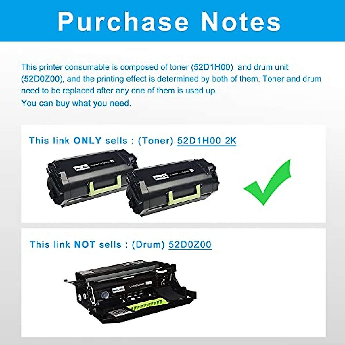 LCL Compatible Toner Cartridge Replacement for Lexmark 521H 52D1H00 52D1000 25000Pages MS811N MS811DN MS812de MS812DN MS812DTN MS812DTN MS710dn MS710n MS711dn (2-Pack Black)