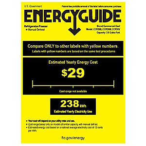 Commercial Cool CCR26B Compact Single Door Refrigerator and Freezer, 2.6 Cu. Ft. Mini Fridge, Black