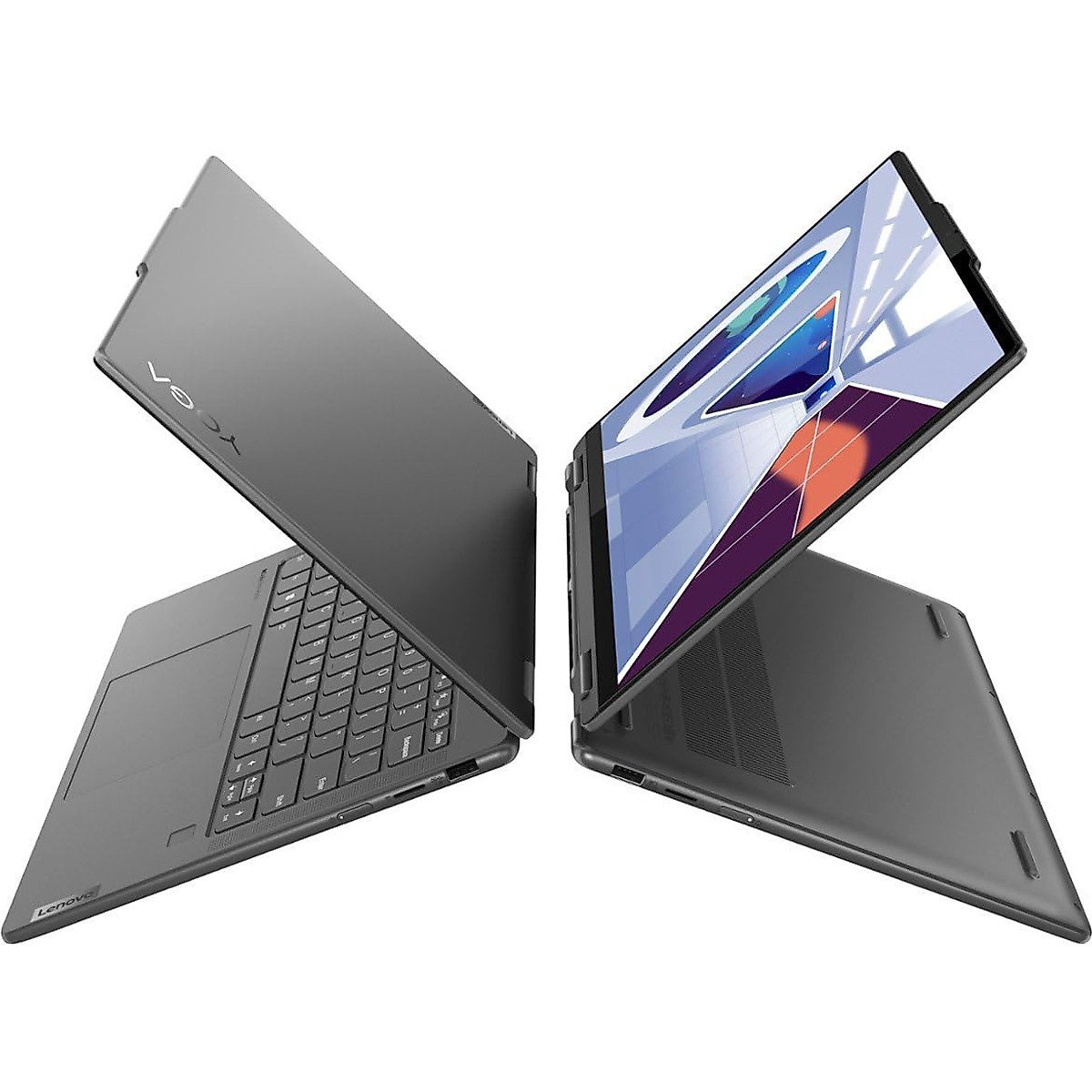 ist computers Yoga 7i 2-in-1 Business Laptop (14" 2.2K Touchscreen,13th Gen 10-Core i7-1355U, 16GB RAM, 1TB SSD) 17-Hr Long Battery Life, Backlit, Fingerprint Reader, FHD IR Webcam, Grey, Win 11 Home