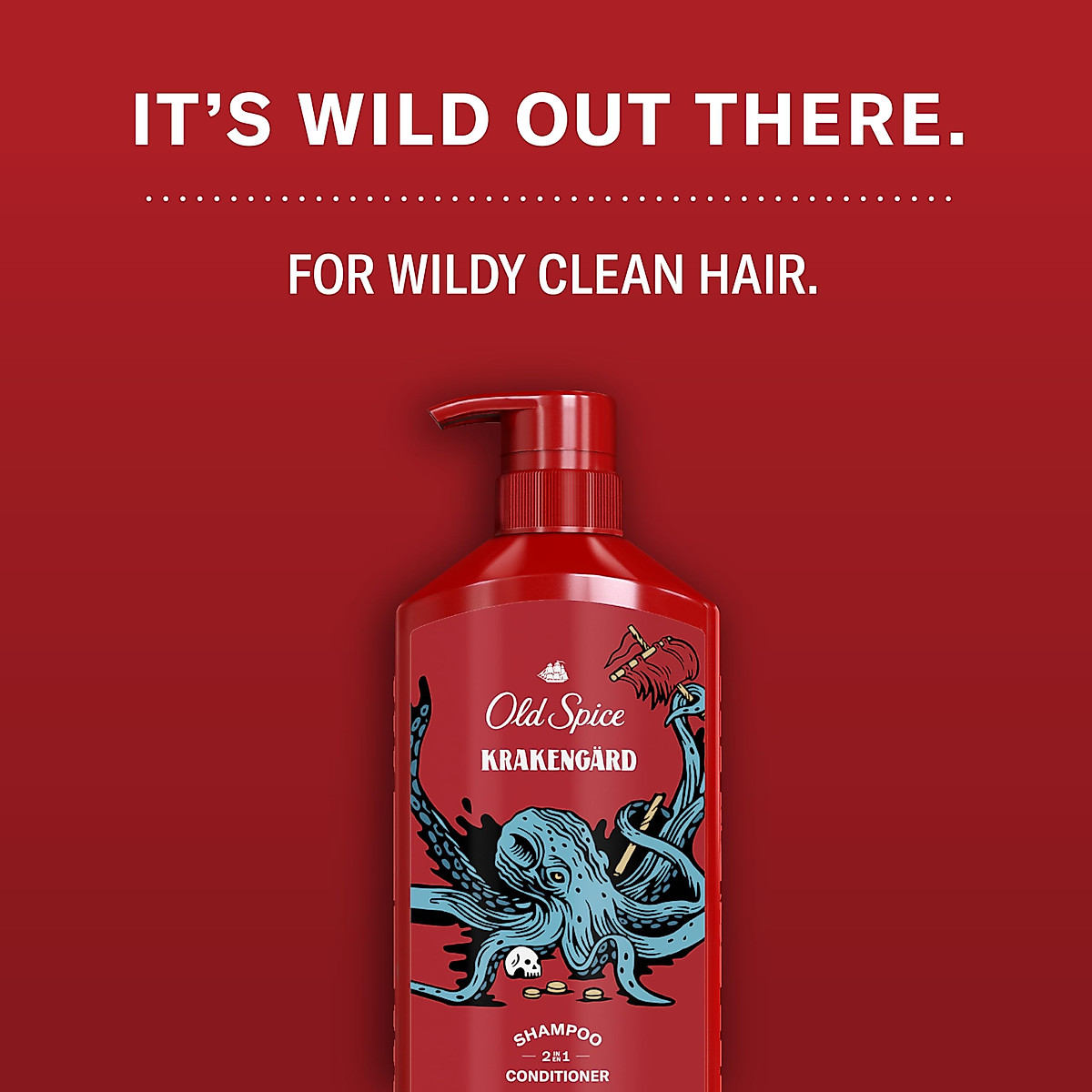 Old Spice Krakengard 2-in-1 Shampoo and Conditioner for Men, 21.9 fl oz