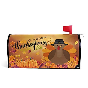 Happy Thanksgiving Day Turkey Pumpkin Magnetic Mailbox Cover Maple Leaves Sunflower Autumn Fall Harvest Welcome Mail Box Covers Letter Post Oversized 18 X 21
