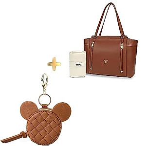 miss fong Diaper Bag Tote Baby Diaper Bag, Leather Diaper Bag Backpack Diaper Tote Bag Backpack with Pacifier Holder Case Bundle