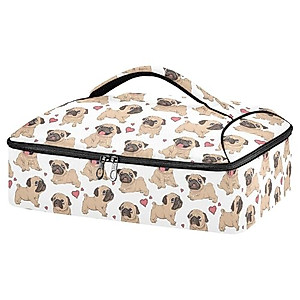 Kcldeci Insulated Thermal Food Carrier Insulated Casserole Carrier for Hot or Cold Food,Puppy Insulated Tote Bag for Potluck Cookouts Parties Picnic,Lasagna Lugger