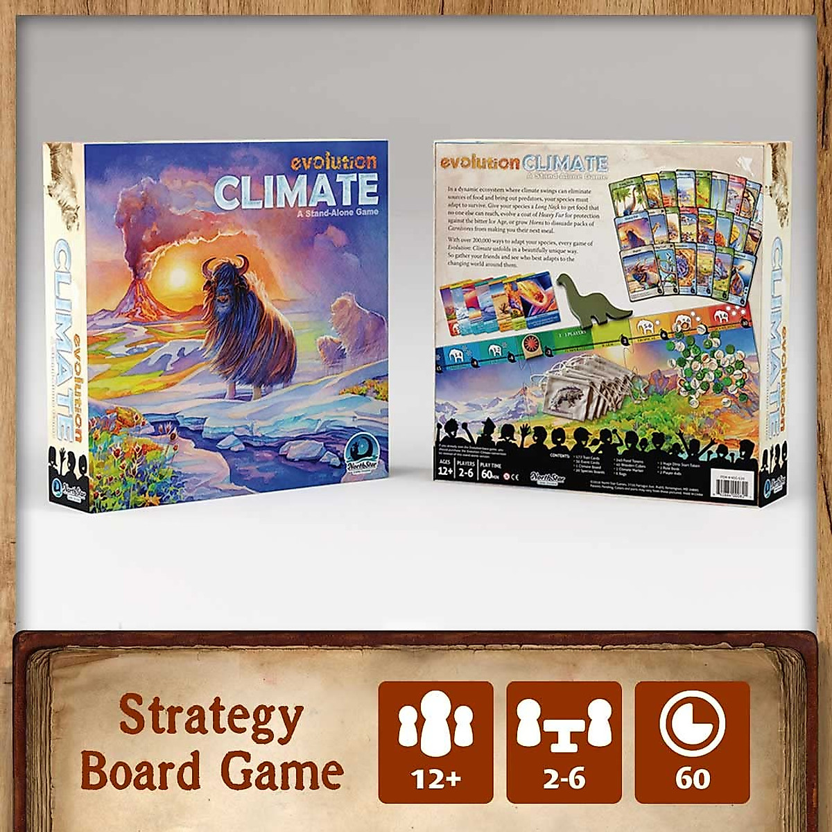 Northstar Game Studio - Evolution Climate Board Game - Includes Climate Expansion | Create Species in This Strategy Game for Adults, Teens and Families | 2-6 Players, Age 12+