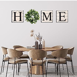 Farmhouse Wall Decor Room Decor Wood Home Sign with Artificial Eucalyptus for O, Rustic Hanging Wooden Sign with Letters Decorative Home Decor Clearance Living Room Decor