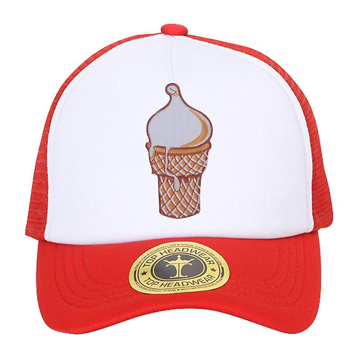 Gravity Threads Ice Cream Cone Patch Trucker Hat - Red/White