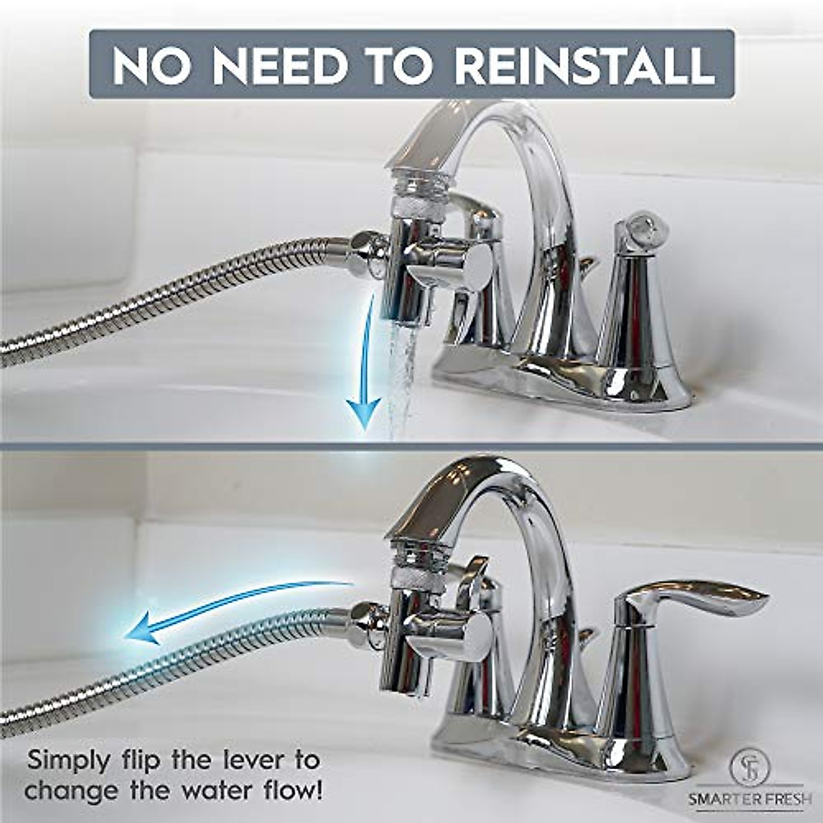 SmarterFresh Faucet Diverter Valve With Aerator and Male Threaded Adapter, Faucet Adapter for Hose Attachment, Faucet Connector for Water Diversion