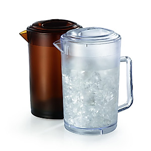 G.E.T. Heavy-Duty Shatterproof Plastic 2 Quart Pitcher with Lid, BPA Free (64 Ounce), Clear