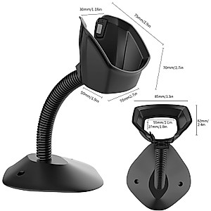 Symcode Universal Barcode Scanner Stand Hands Free Barcode Scanning Barcode Scanner Cradle Holder Base Angle and Height Adjustable Head for Supermarket Retail Store School Library Logistic Warehouse