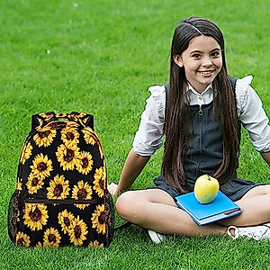 TropicalLife Backpack for School, Sunflower Backpacks with Laptop Compartment for Boys Girls Adults Teens, Lightweight Travel Bookbag for Middle School College High School Students