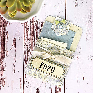 3 Pcs Card Package Die Cuts DIY Embossing Cutting Dies 3D Stencil Template Metal Cut Dies for Scrapbook Album Flowers Leaves Envelope Gift Paper Card Dies Decoration