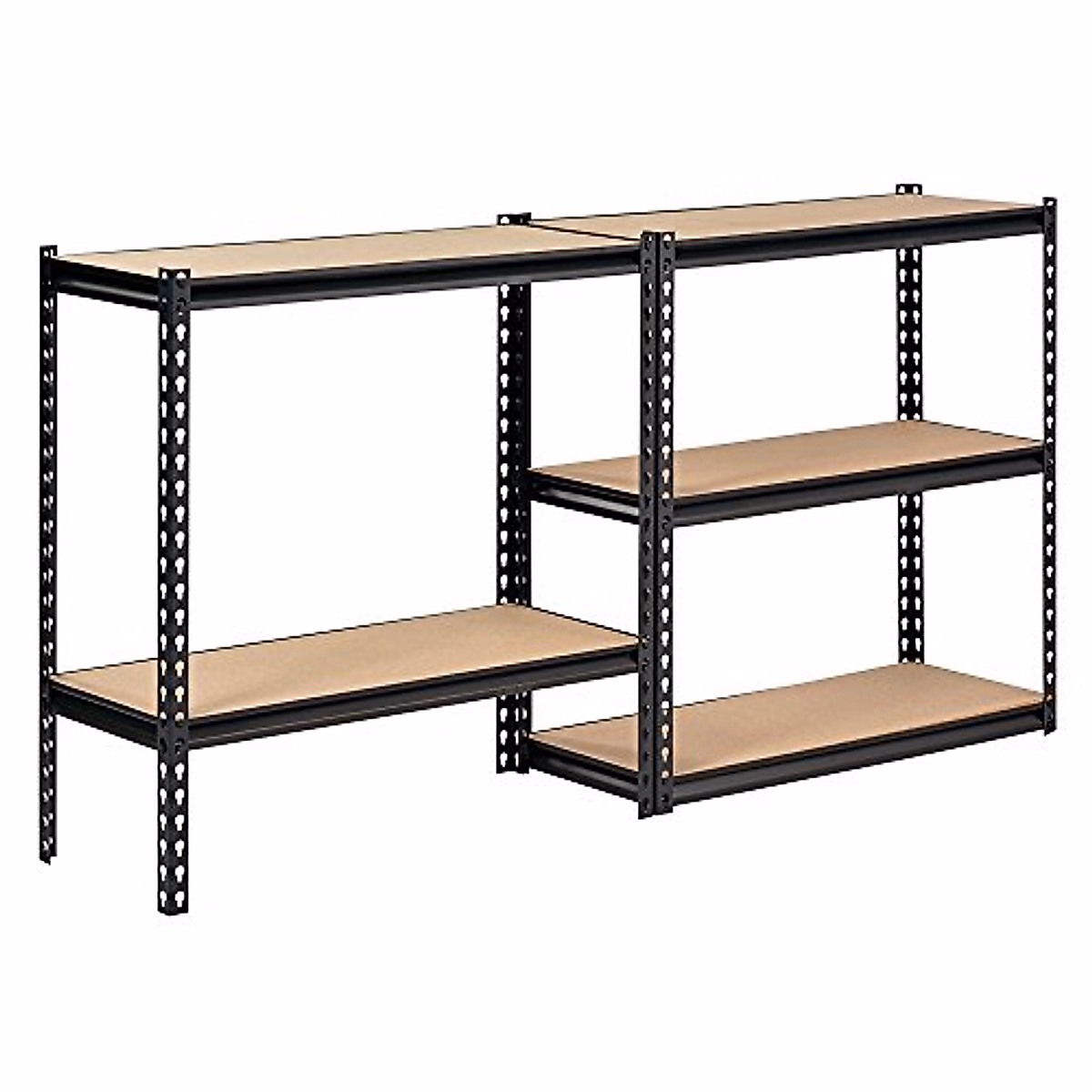 Edsal UR341472BLK Steel Storage Rack, 5 Adjustable Shelves, 3200 lb. Capacity, 72" Height x 34" Width x 14" Depth, Black