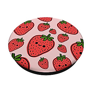 Kawaii Strawberry PopSockets Swappable PopGrip