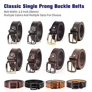 LABMGW Mens Leather Belt Big and Tall 68 & 72 Inch Brown