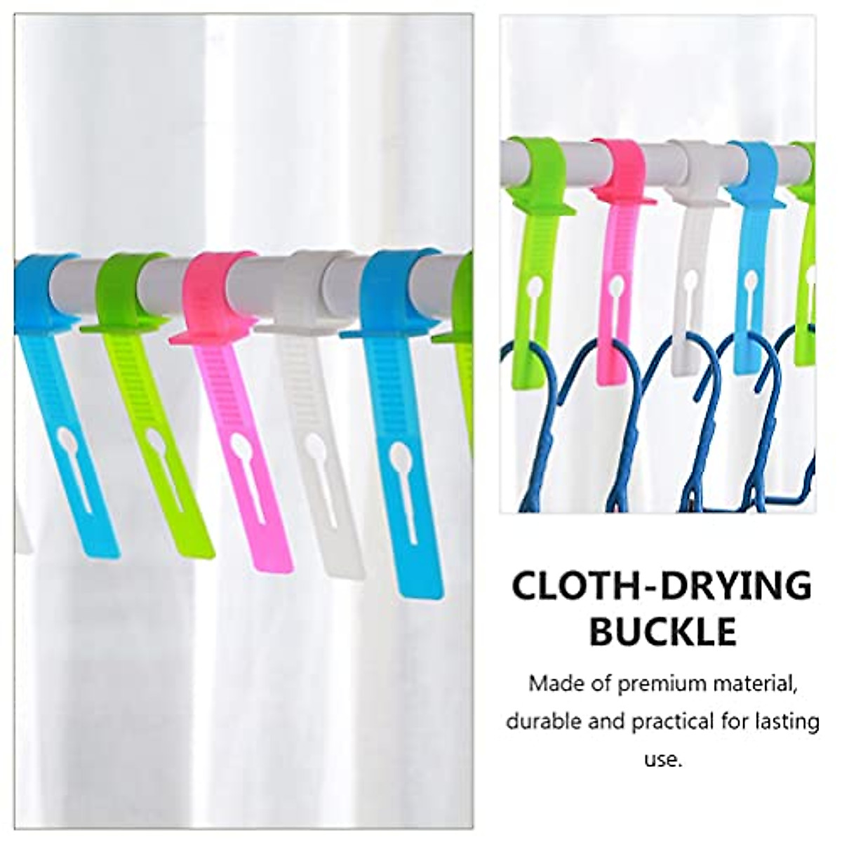 Cabilock 40Pcs Windproof Scratch Hanger Hook Clothes Drying Rack Fixed Buckle Rope Hanging Clothesline Windproof Hanger for Indoor Outdoor