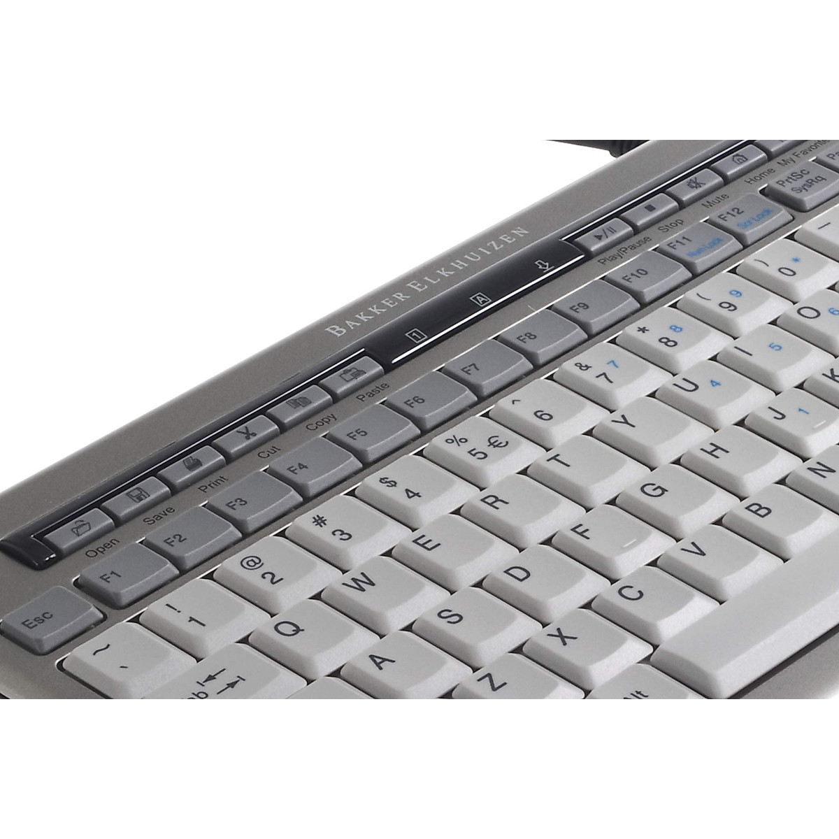 BakkerElkhuizen S-Board 840 Keyboard Ergonomic Compact, Lightweight for use with Laptop and Desktop PCs., an Integrated Numeric pad, a Larger Enter Key, and Two USB Ports.