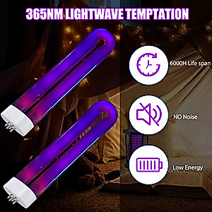 Zapper Light Bug Zapper Replacement Bulbs Insect Attracting Lamp FUL15W BL U Shaped Twin Tube Fluorescent UV Lamp 7.56 x 1.80 x 0.93 inch (Black,4 Pieces)
