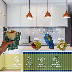 9 Pack Reusable Beeswax Wraps For Food - Zero Waste, Organic Bee wrap for food leftovers, Fruit, Bees wax paper food wrap