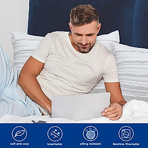 BOSOWOS Queen Size Pillow Shams Set of 2, Ultra Soft Breathable 20 x 30 Inches Pillow Case Envelope Closure, Microfiber Farmhouse Bed Pillowcases for Easy Care, White