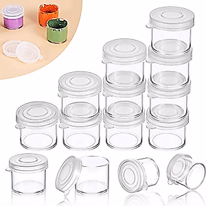 Small Paint Cup with Lids, Plastic Mini Paint Containers DIY Craft Storage Containers Craft Paint Cup for Paint Beads Seeds Clay or Others (100 Pieces)