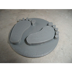 YNG BABY FEET DESIGN IMPRESSION SHOWER GENDER REVEAL COOKIE STAMP EMBOSSER BAKING TOOL 3D PRINTED MADE IN USA PR4013 Gray