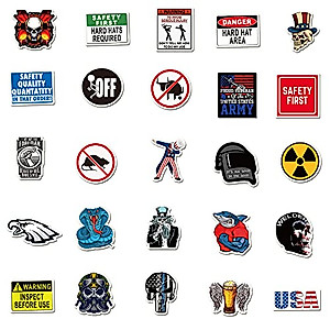 Hard Hat Stickers 105pcs Funny Construction Sticker Pack Vinyl Waterproof Tool Box Electrician Worker Helmet Decors for Teens Adult Men Guitar Laptop Accessories