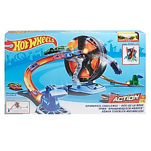 Hot Wheels Spinwheel Challenge Play Set for 5 Year Olds and Up, Multi