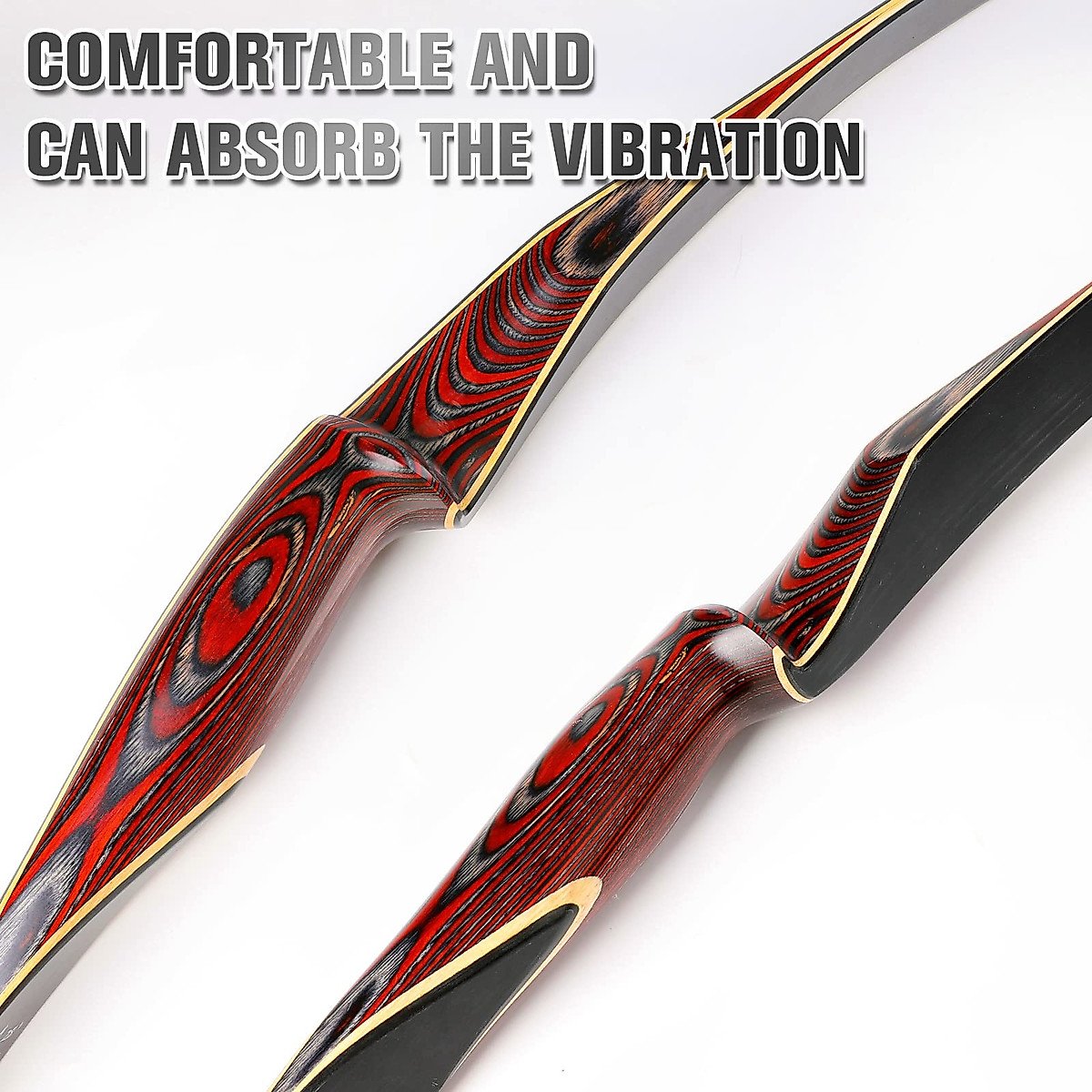 KAINOKAI 58" Laminated Recurve Bow,Amercian Hunting Bow Archery Bow 20-60lbs (35LBS, Right Hand)