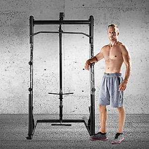 CAP Barbell Power Cage with High-Low Pulleys, Black