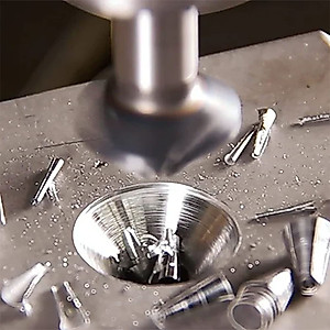 TJR® Countersink 90° Set of 6 Pieces 1/4", 1/3", 2/5", 1/2", 2/3", 4/5" HSS Uncoated, for chamfering. Tool Bits Set for Steel, Aluminum, Brass, Wood, Plastic (Uncoated in Original Rose Plastic Case)