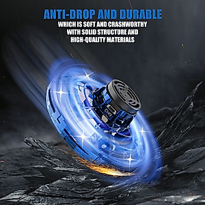 ETPlanet Blue Hand Operated Mini Drones for Kids, Cool Magic UFO Flying Orb Ball Toy, Hover Boomerang Fidget Spinner with Lights, Indoor Outdoor Christmas Birthday Gifts for Boys Girls Teens 8 9 10+